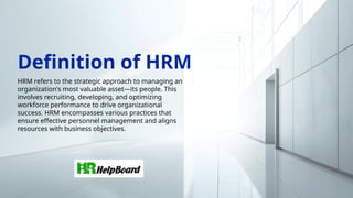 Human Resource Management Meaning, HRM Meaning | PPTX