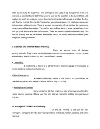 EMPLOYEE DEVELOPMENT assignment document | DOCX