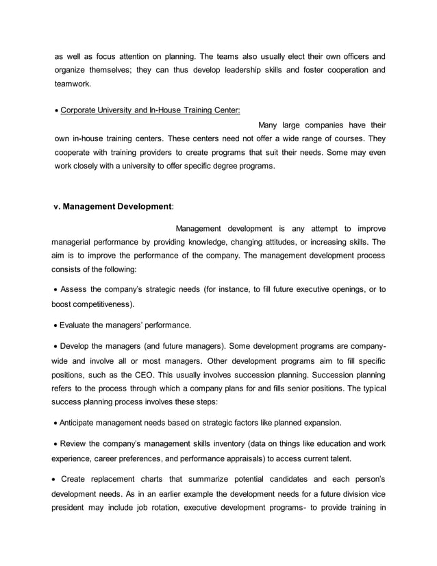 EMPLOYEE DEVELOPMENT assignment document | DOCX