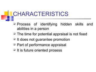 Potential Appraisal | PPT | Resume Writing and Advice | Job Search