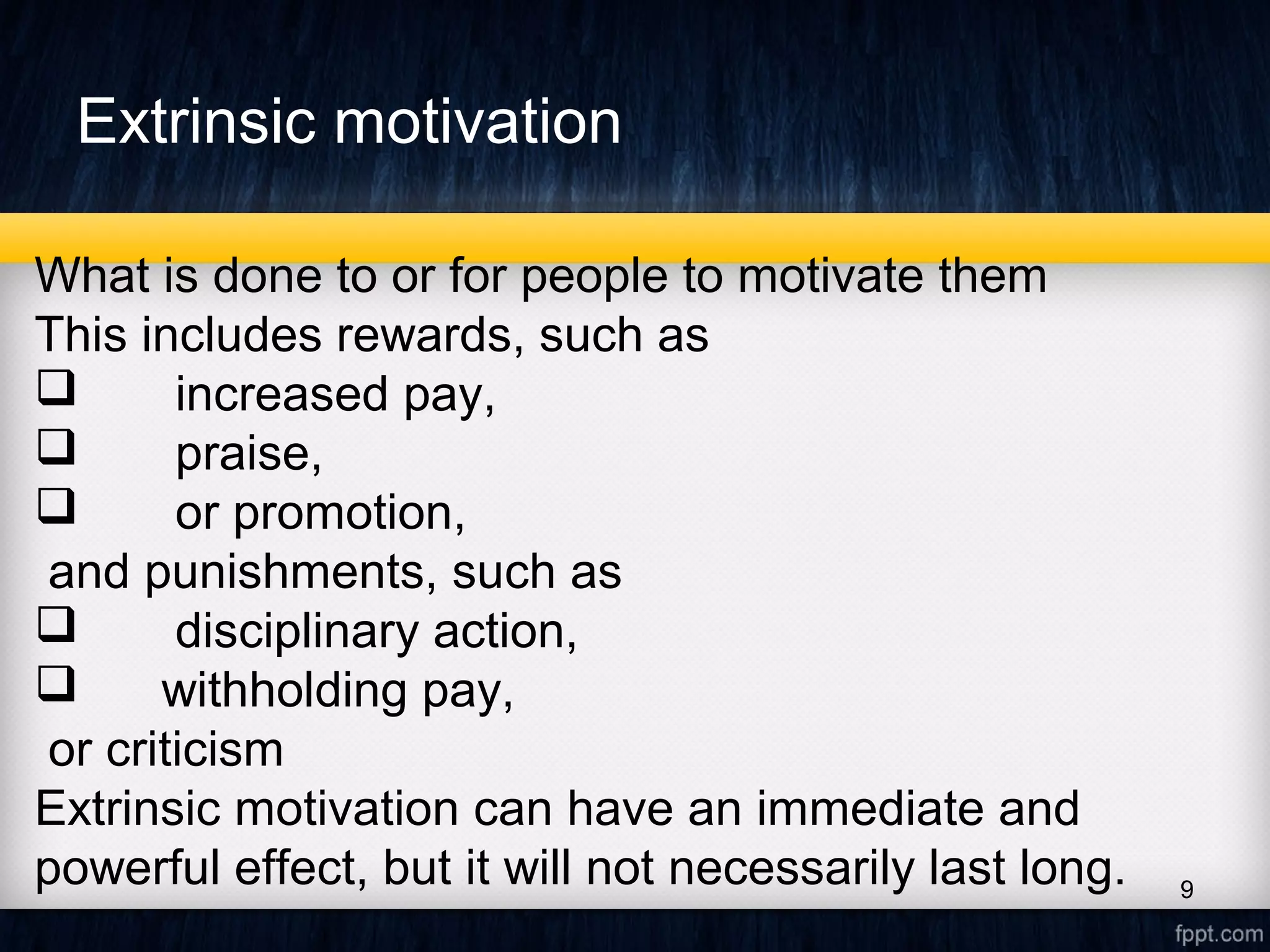 MOTIVATION IN HUMAN RESOURCE MANAGEMENT; | PPT