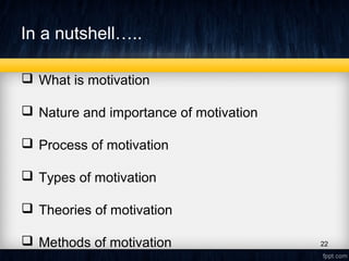 MOTIVATION IN HUMAN RESOURCE MANAGEMENT; | PPT