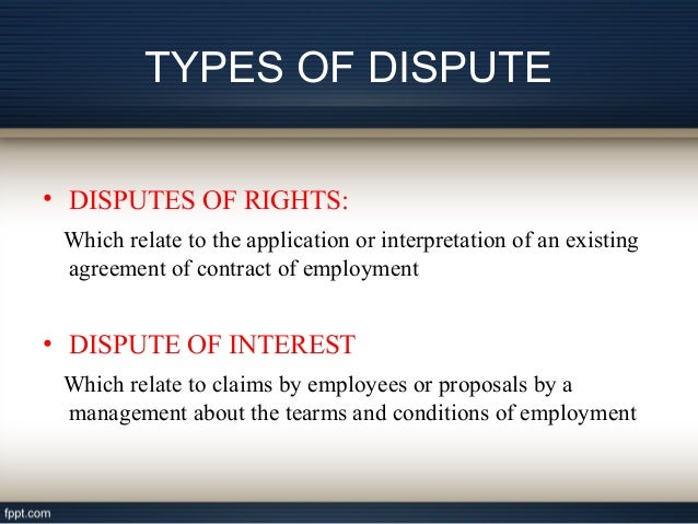 dispute and their settlement