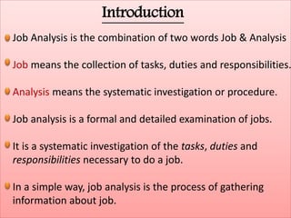 Job Analysis | PPT