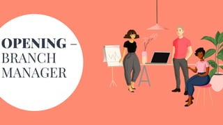 Job Description and Specification for a Branch Manager | PPTX