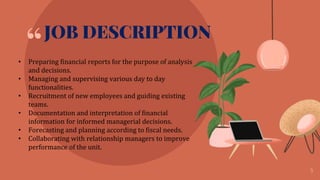 Job Description and Specification for a Branch Manager | PPTX