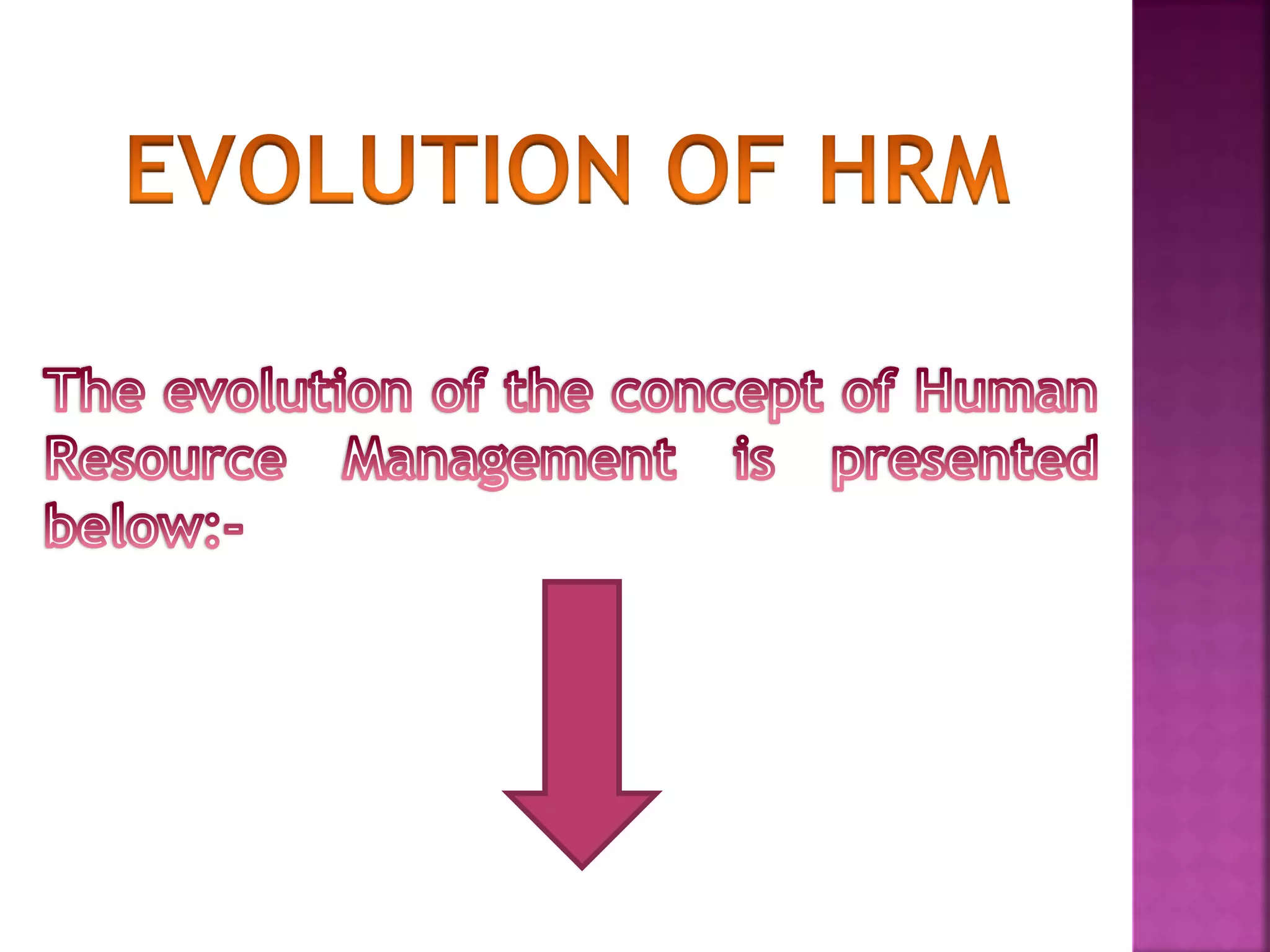 evolution of hrm | PPTX
