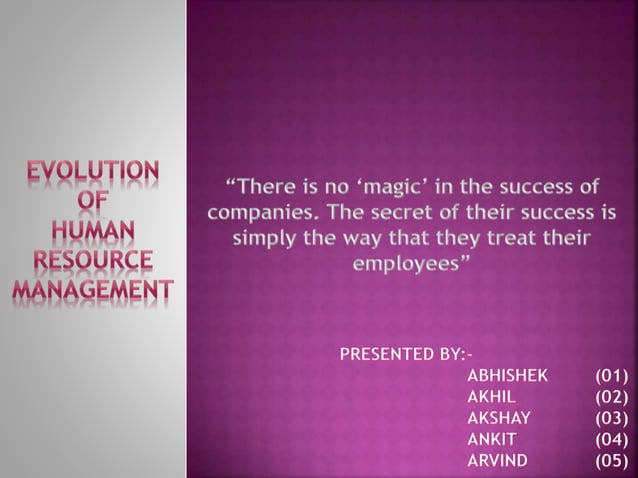 evolution of hrm | PPTX