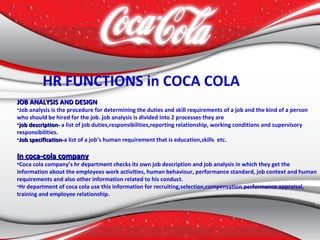 Hrm practices at Coca Cola pakistan | PPT