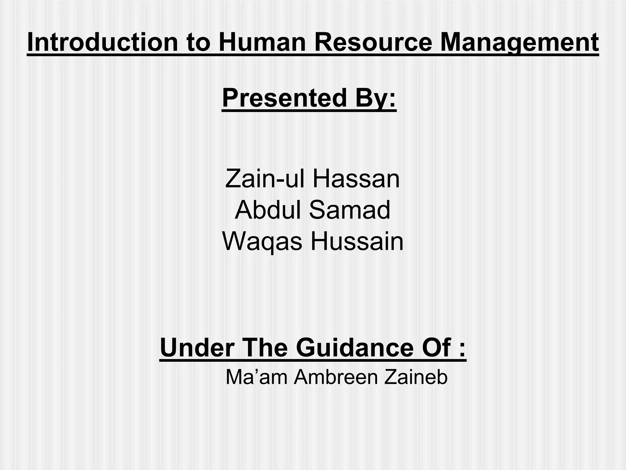 Introduction to Human Resource Management | PPTX