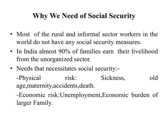 Social Security Schemes in India | PPTX | Government Support and ...