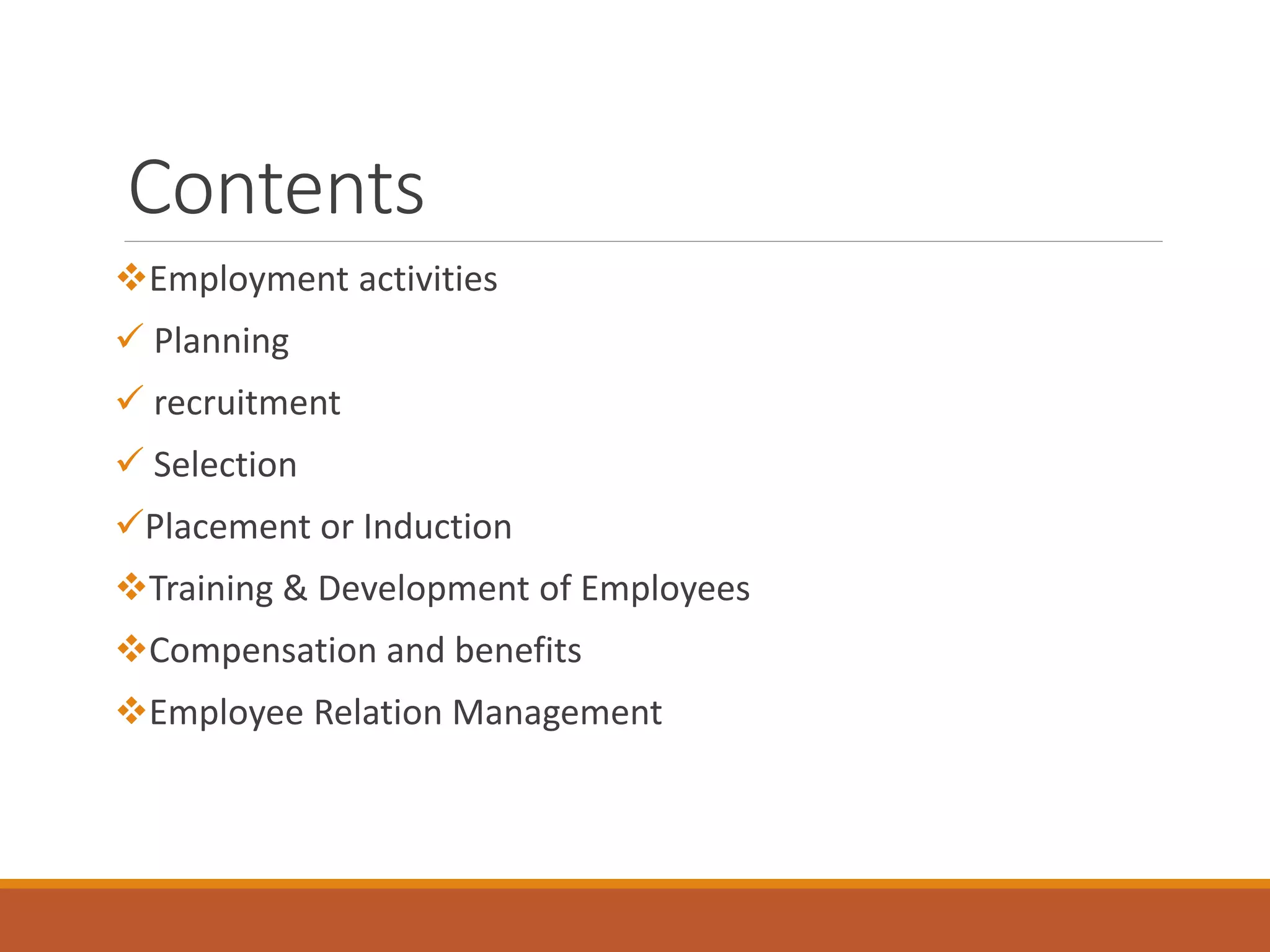 Major Activities in HRM department | PPT