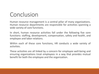 Major Activities in HRM department | PPT