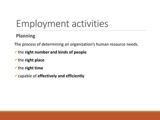 Major Activities in HRM department | PPT