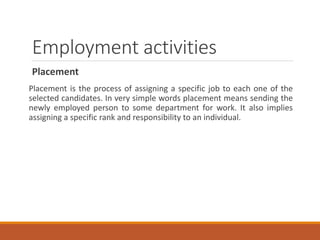 Major Activities in HRM department | PPT