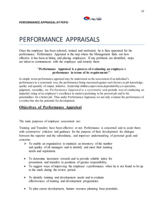 PEPSI PROJECT HRM | DOCX