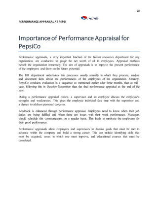 PEPSI PROJECT HRM | DOCX