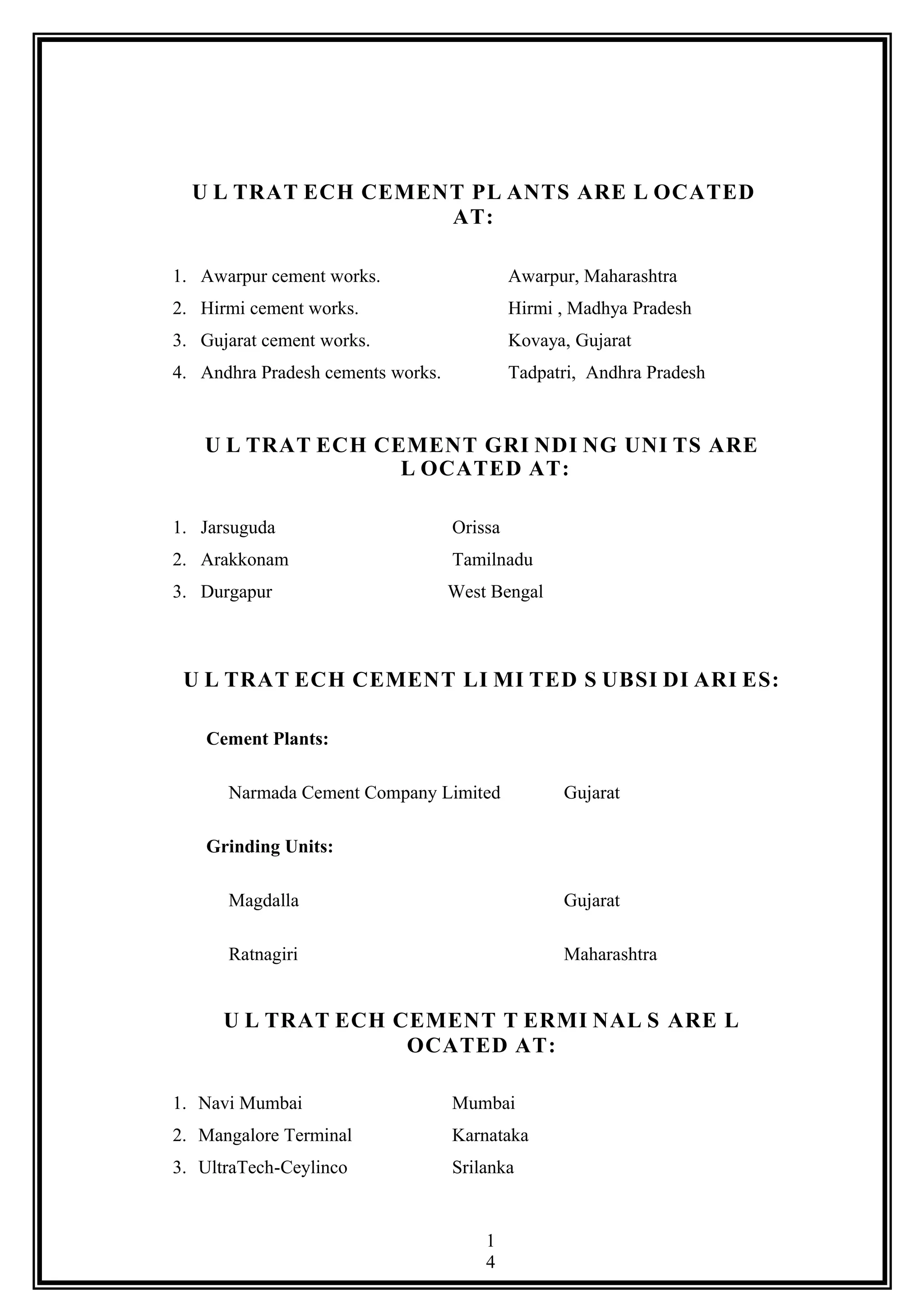 Hrm project ... ultra tech cement | DOC