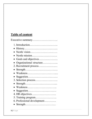 Hrm project on nestle | DOCX