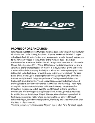 Hrm project on parle agro | DOCX