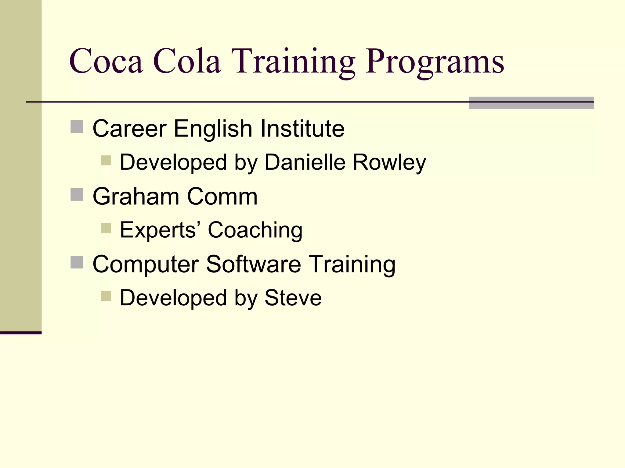 Coca Cola VS Pepsi Training Process | PPT