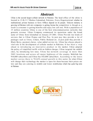 Hrm report on Ufone Company | DOCX