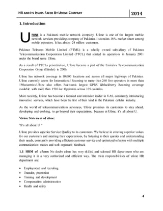Hrm report on Ufone Company | DOCX