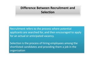 Recruitment and selection | PPTX