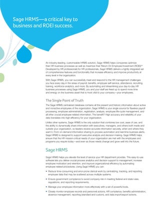 Sage HRMS Brochure | PDF