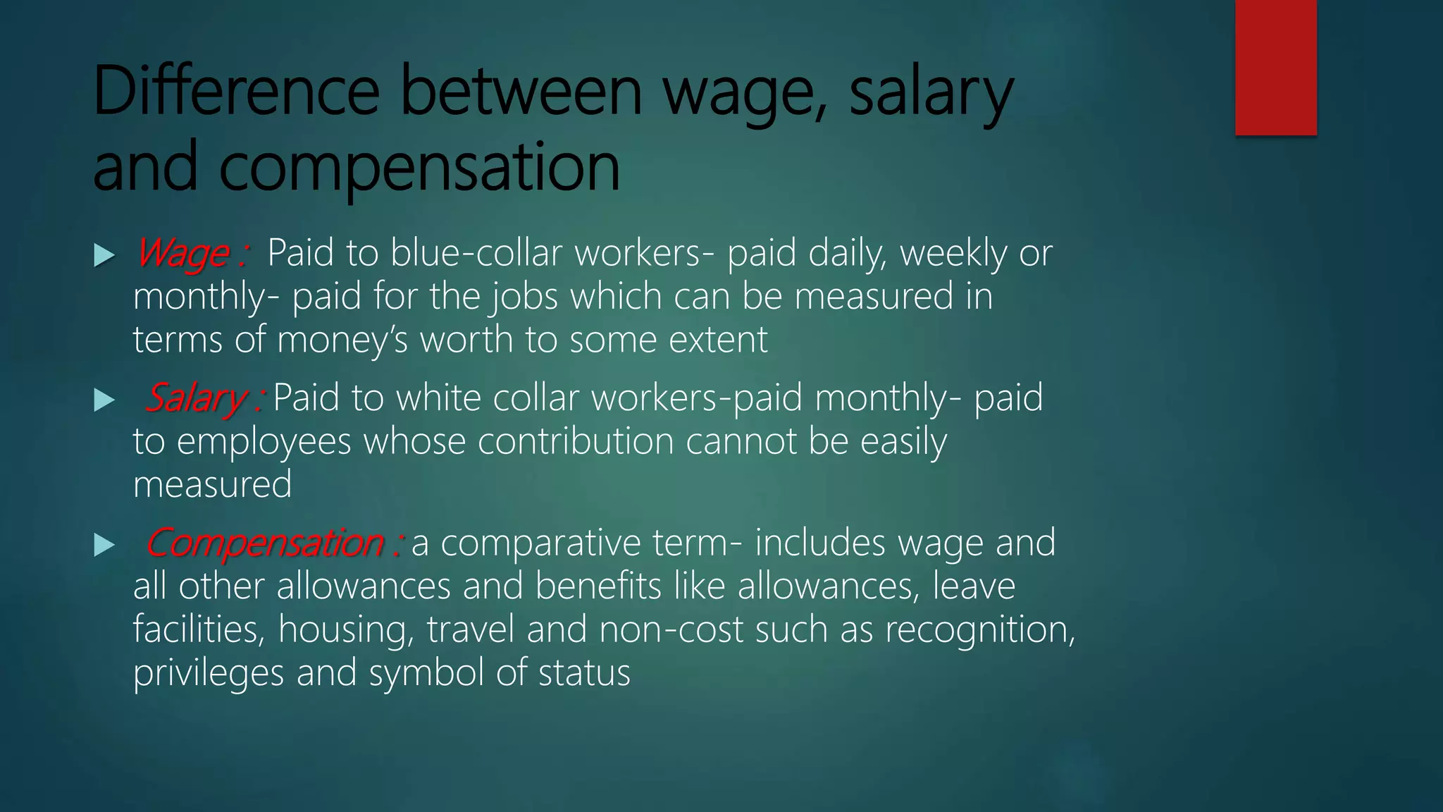 Wage and salary Administration | PPTX