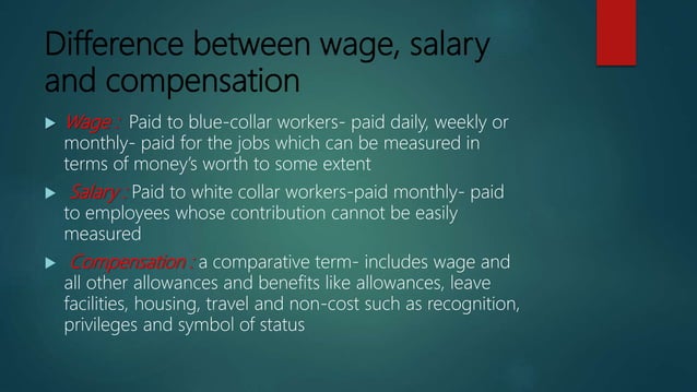 Wage and salary Administration | PPTX