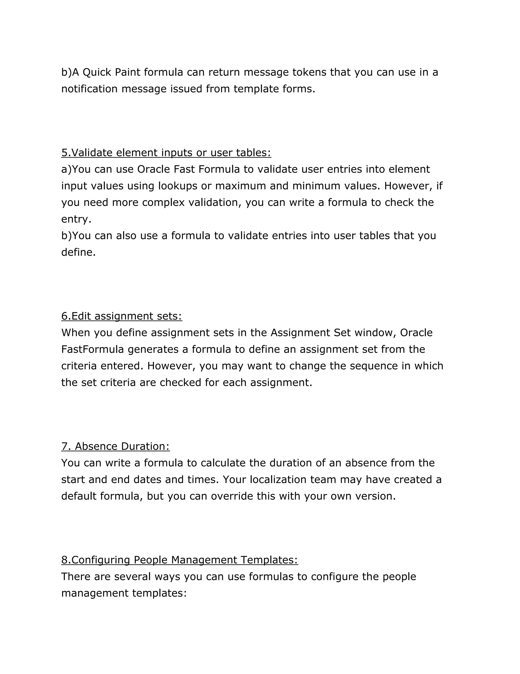 Oracle HRMS Fast Formula | DOCX