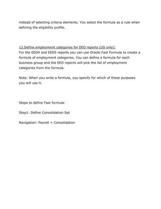 Oracle HRMS Fast Formula | DOCX