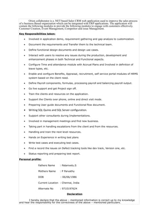 HRMS Functional consultant | PDF