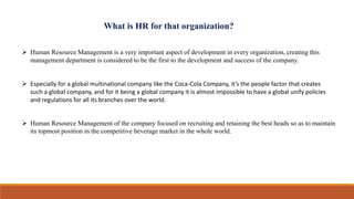 Human Resource Management COCA COLA | PPTX