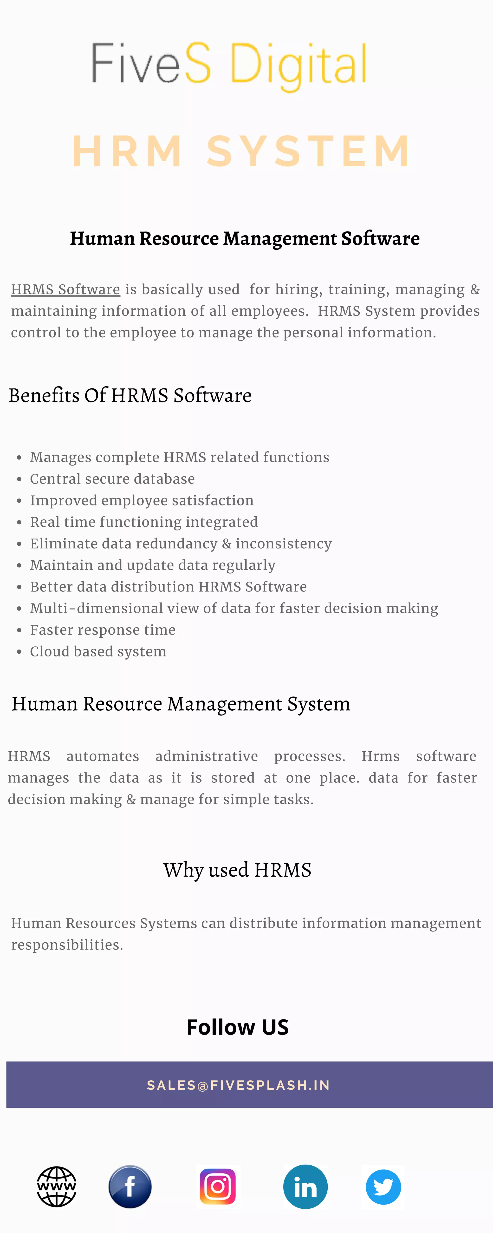 HRMS Software - FiveSdigital | PDF