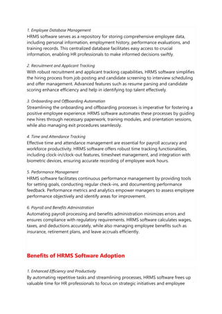 SHRMPro HRMS Software Solutions Presentation | PDF