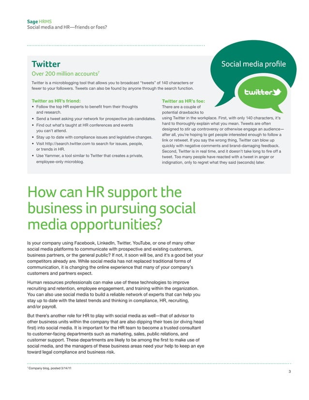 Social Media and HR - Friend or Foe? | PDF
