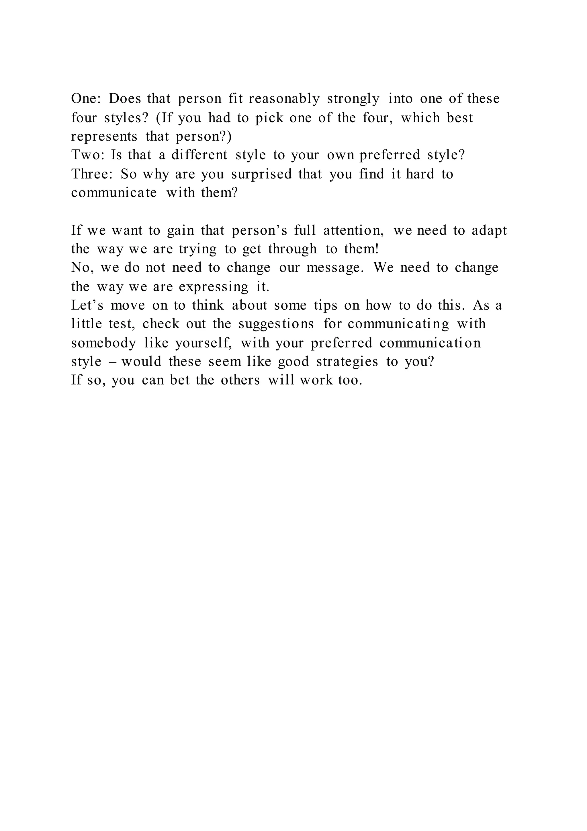 HRMT101 - Communication Styles A Self-Assessment Exercise (Ba | DOCX