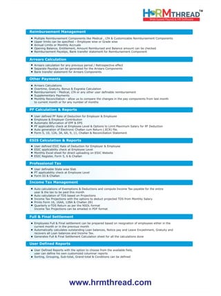 HRMTHREAD - COMPLETE PAYROLL & HRM SOLUTIONS | PDF