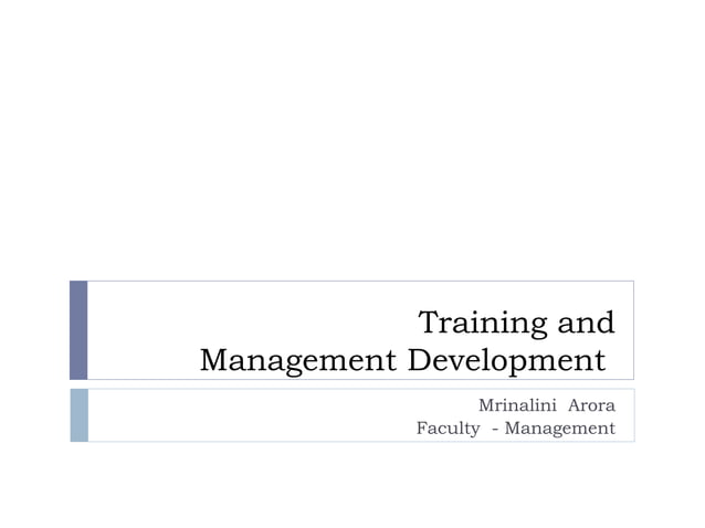 Training and Management Development | PPTX | Business Administration | Business