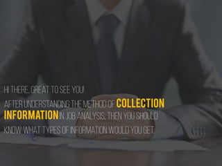 Hrm types of information via the job analysis | PDF