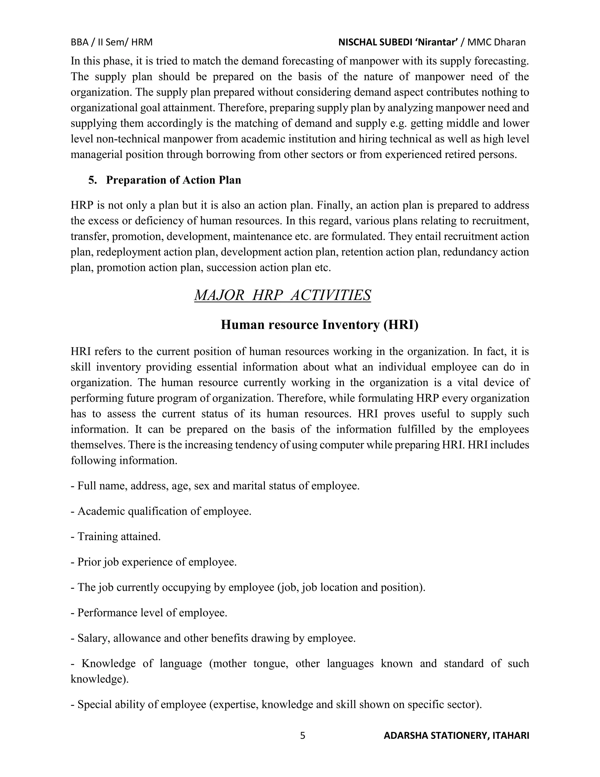 HRM Unit - 2 BBA HRP.docx notes of human resource management | DOCX