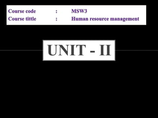 Hrm unit ii | PPT