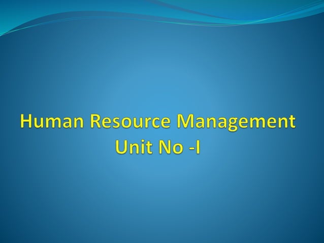 Introduction to HRM | PPT