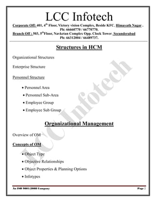 SAP HCM from LCC Infotech,Hyderabad | PDF | Human Resources | Business