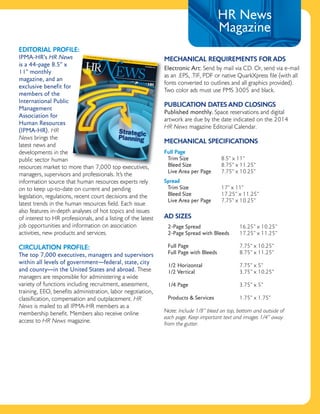 Hr news magazine 2014 media_kit | PDF | Human Resources | Business