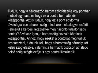 Háromszögek nevezetes pontjai | PPTX
