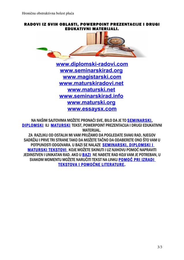 Hronicna opstruktivna bolest pluca interna medicina | DOC