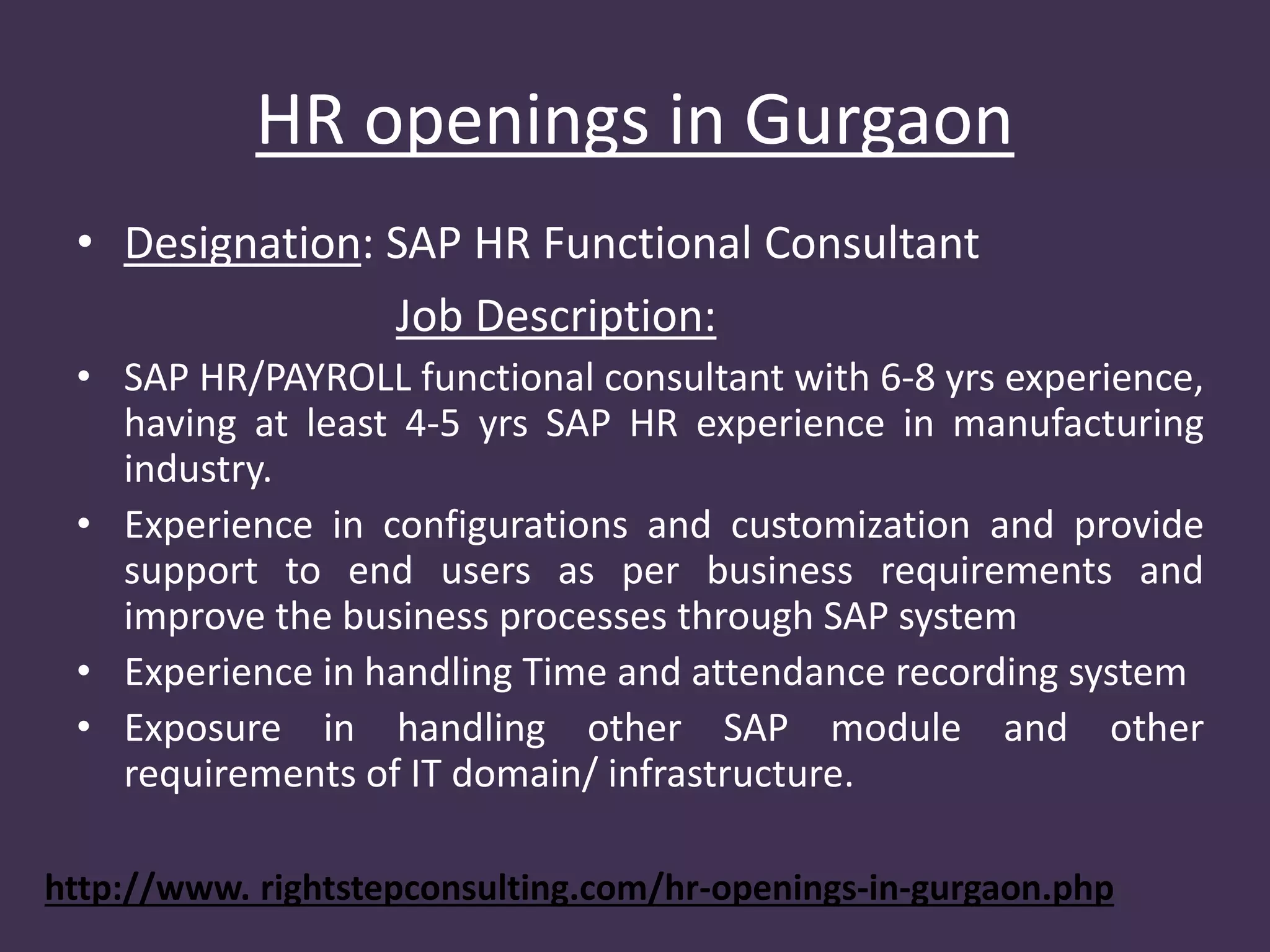 Hr openings in gurgaon | PPTX